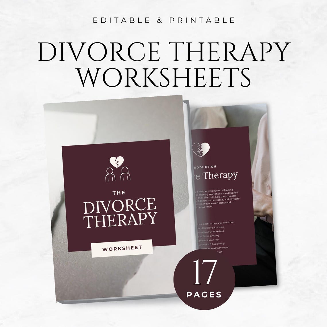Divorce Therapy Worksheets Template Printable Healing After Divorce ...
