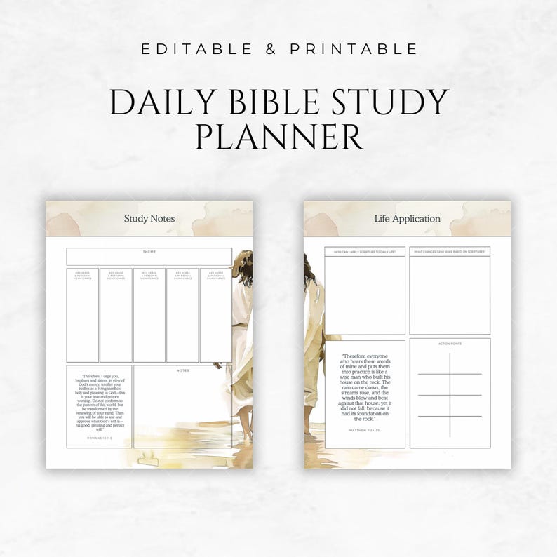 Daily Bible Study Planner Devotional Planner Christian Planner Bible ...