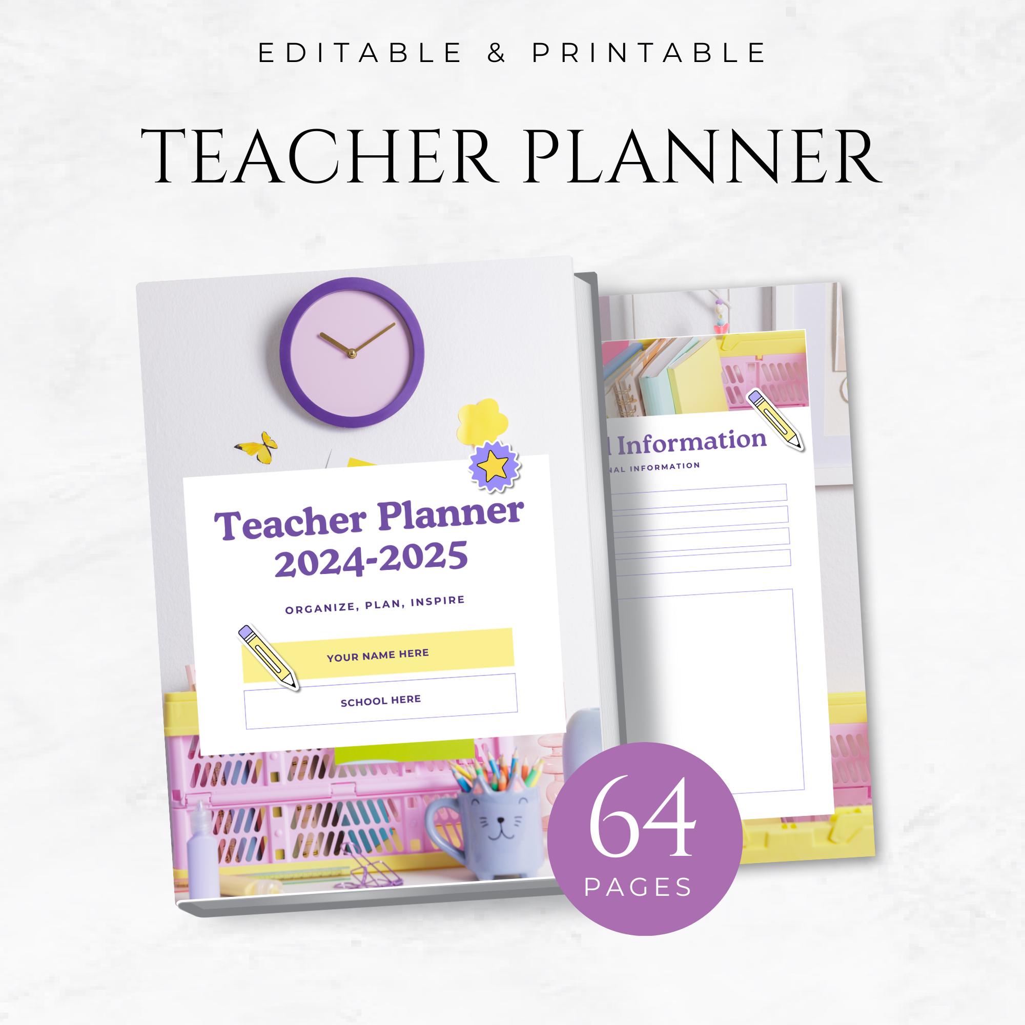 Teacher Planner Template Editable Lesson Planner Classroom Planner ...