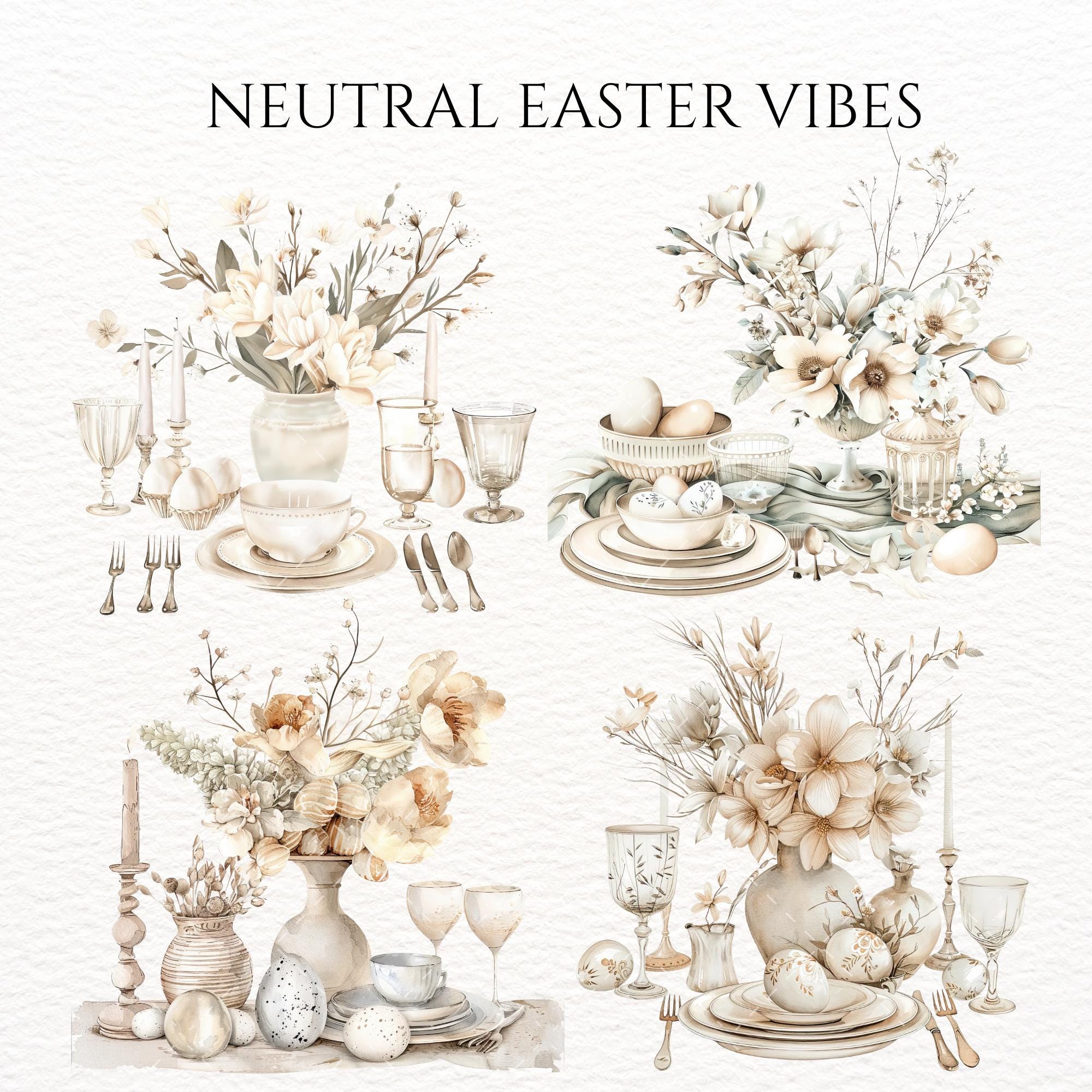 Neutral Easter Clipart PNG Easter Graphics Minimalist Easter ...