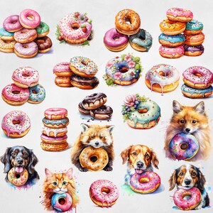 Donuts Clipart Watercolor Donuts Clip Art Donuts PNG Realistic ...