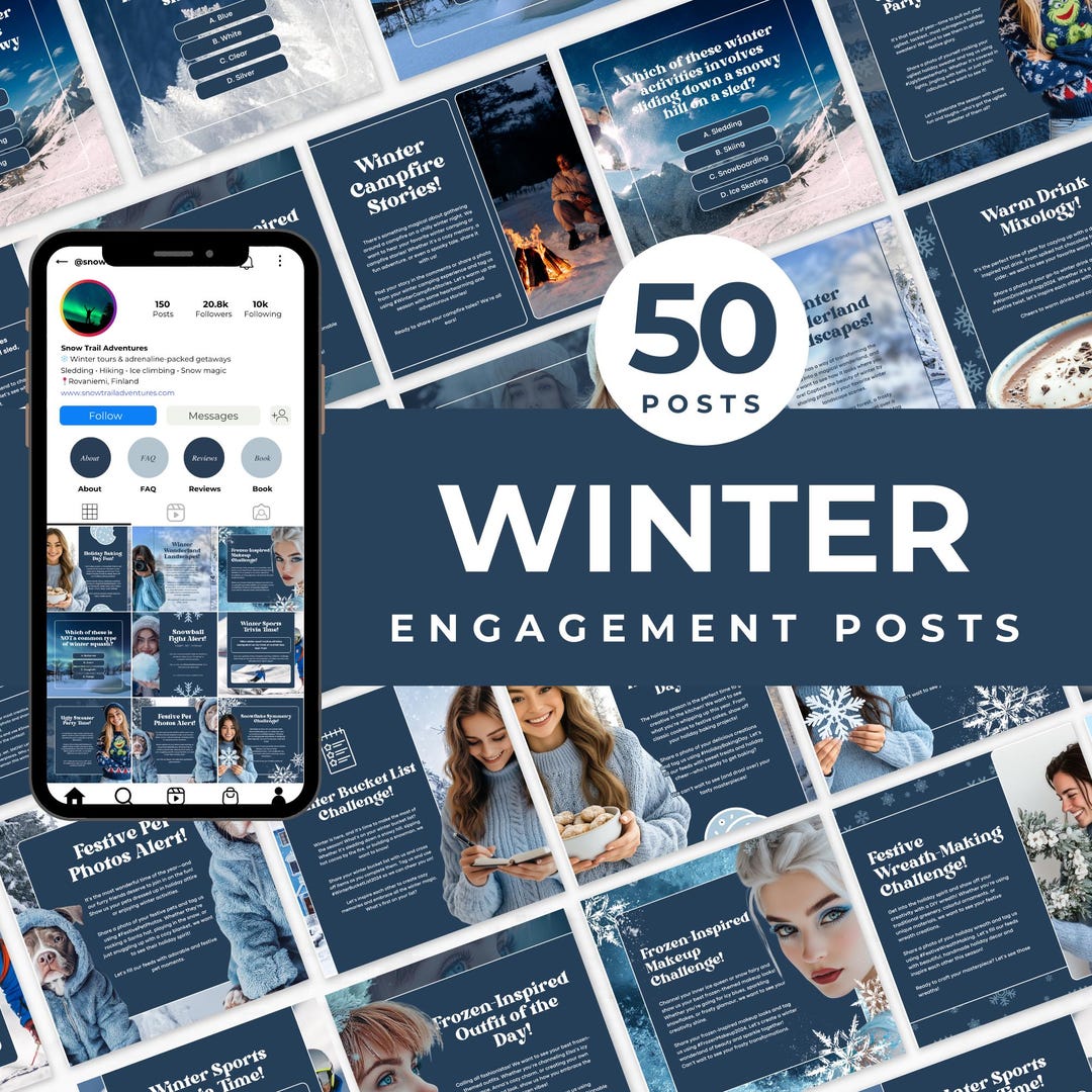 Winter Themed Engagement Posts Templates Winter Social Media Engagement ...