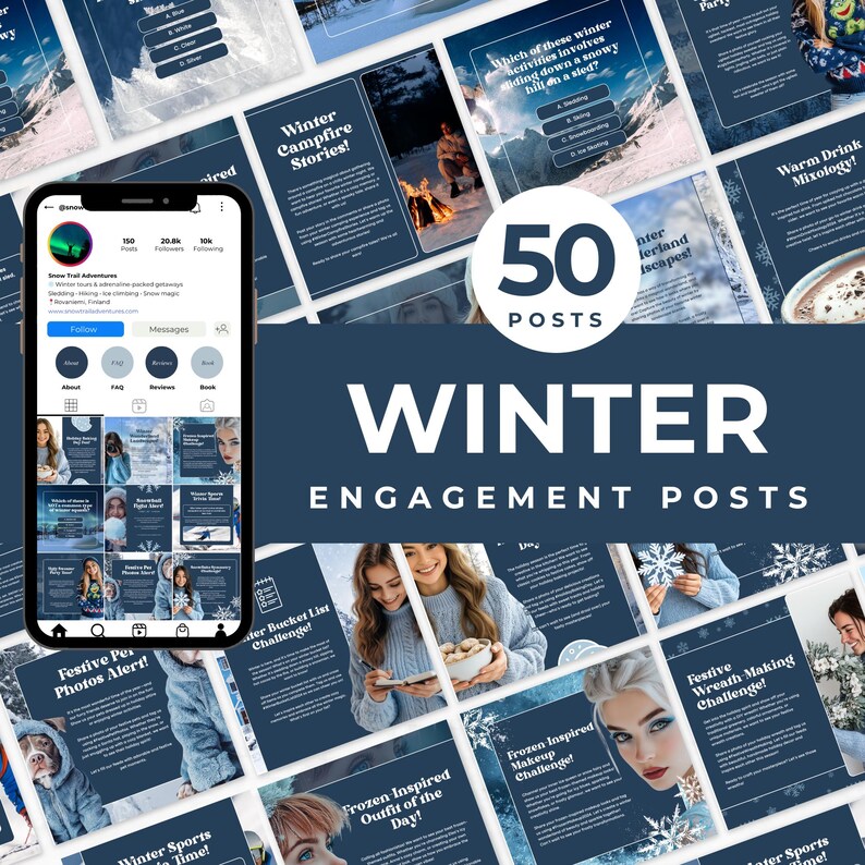Winter Themed Engagement Posts Templates Winter Social Media Engagement ...