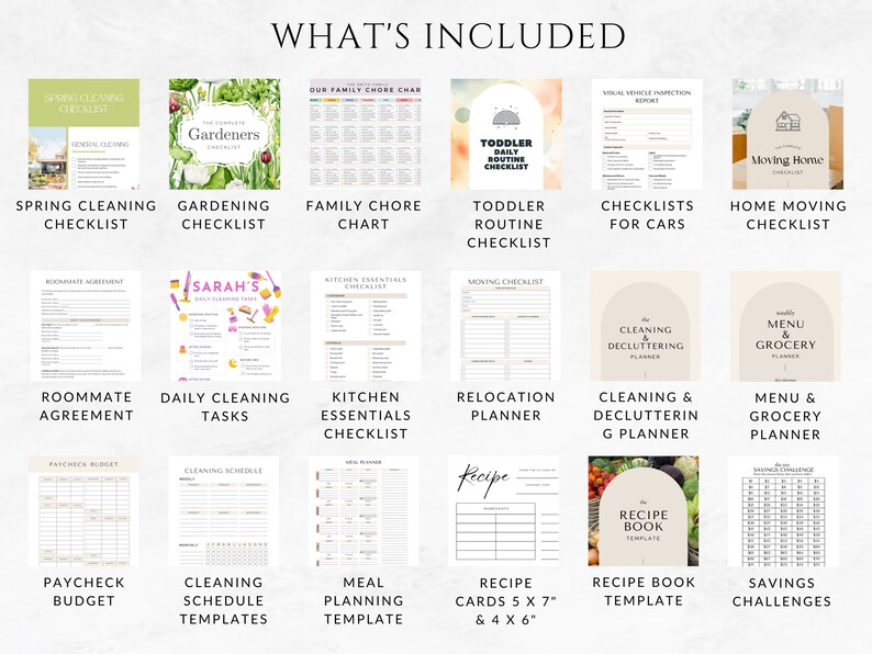Household Planner Printable Home Management Checklists Household ...