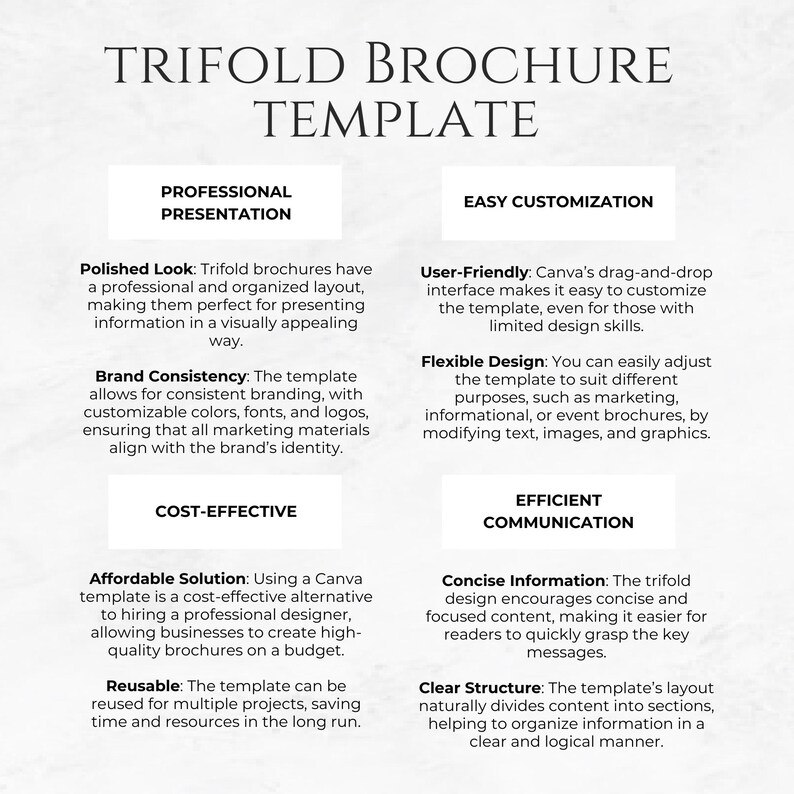 Trifold Brochure Canva Template Brochure Canva Design Editable Brochure ...