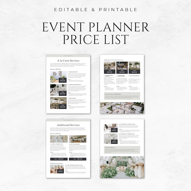 Event Planner Price List Template Printable Event Packages Template ...