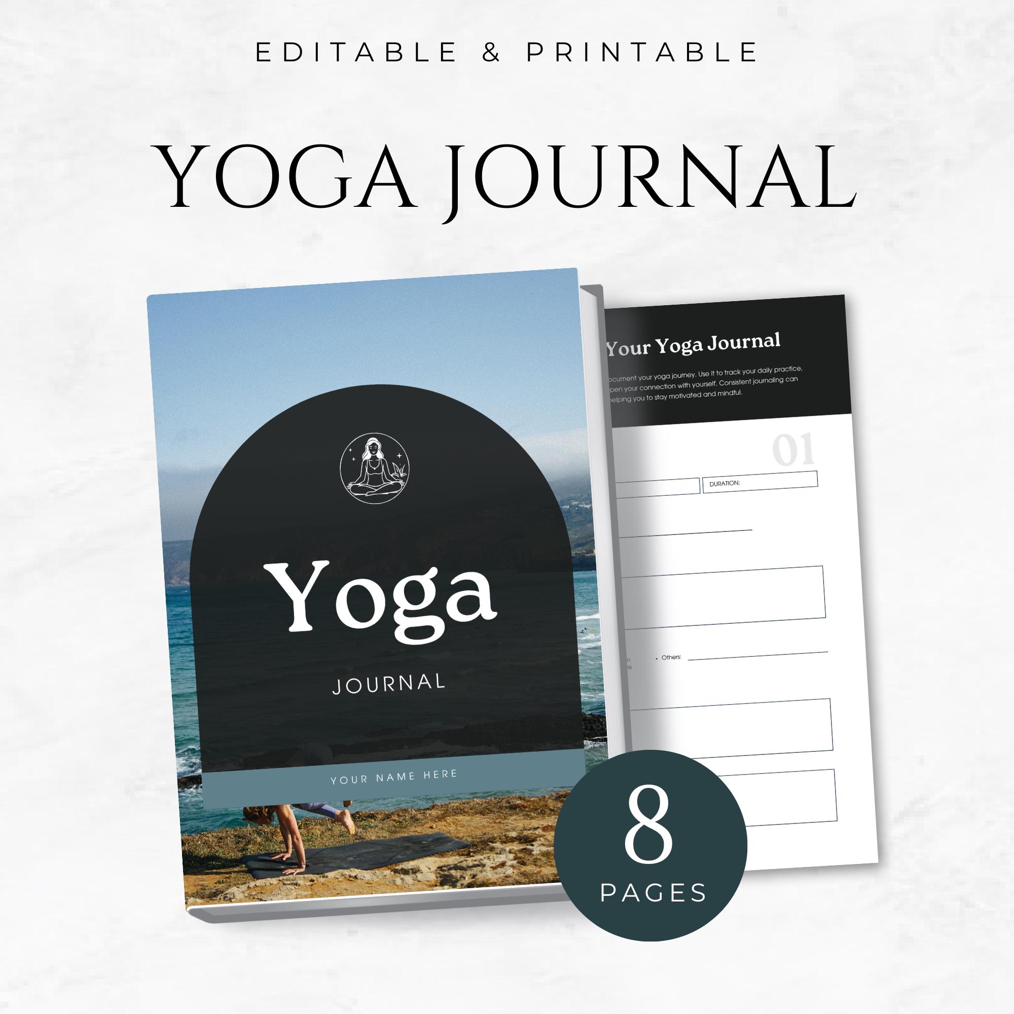 Yoga Journal Template Printable Yoga Planner Canva Yoga Practice Log ...