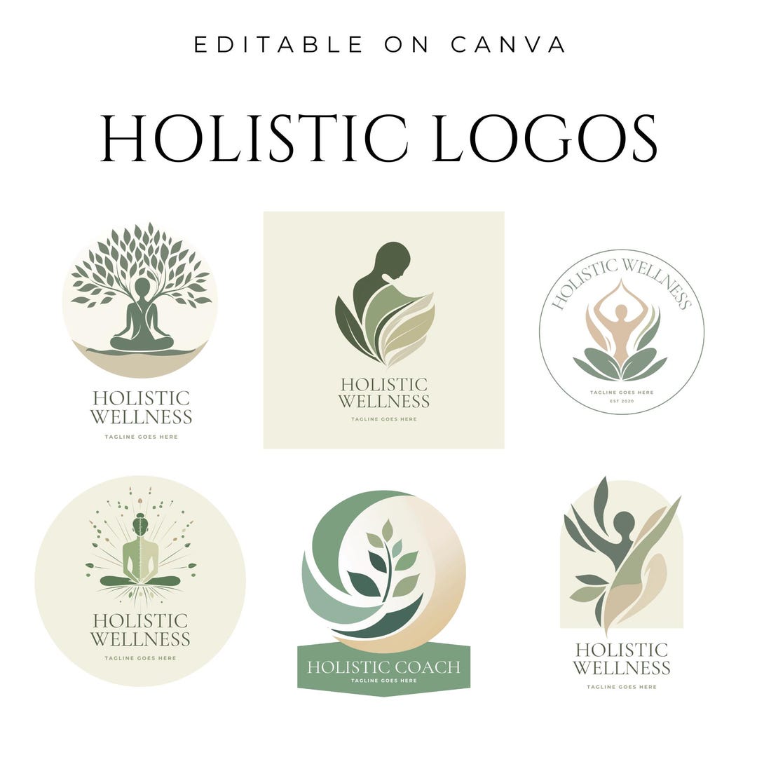 Holistic Logos Templates Canva Minimalist Logo Design Wellness Brand ...