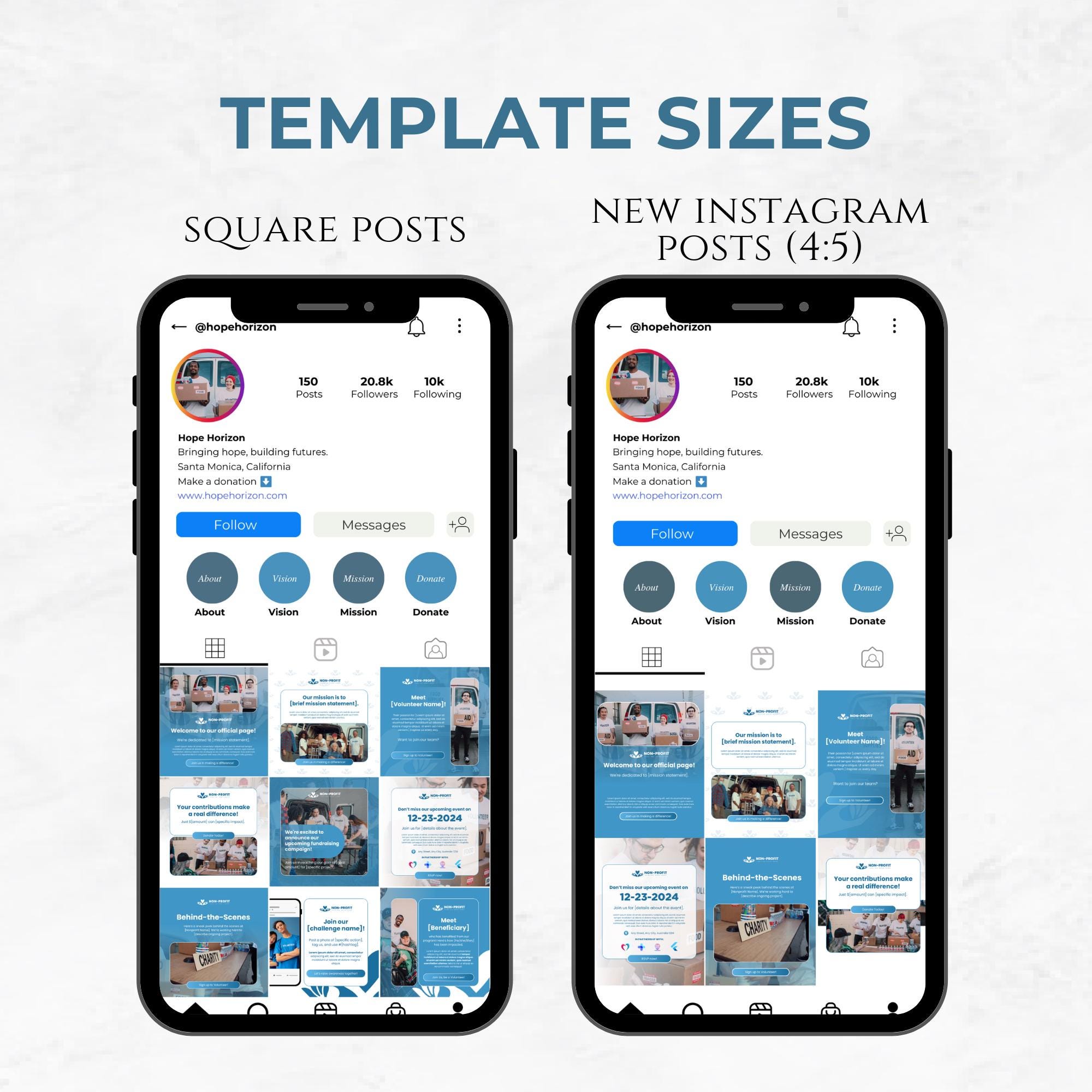 Non-profit Social Media Posts Template Instagram Templates for ...