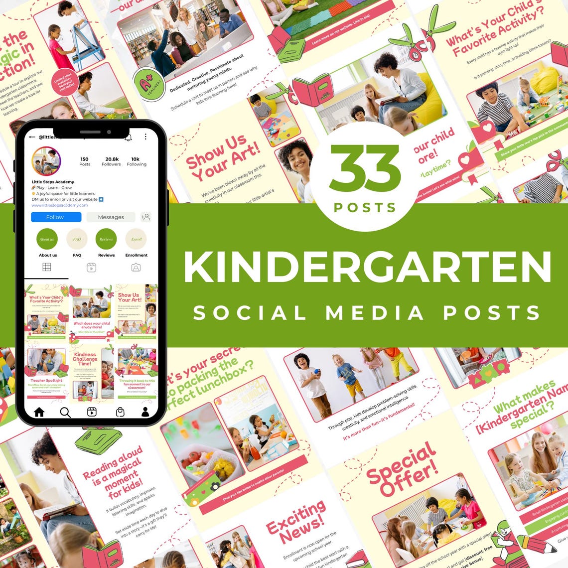 Kindergarten Social Media Posts Templates Kindergarten Instagram Posts ...