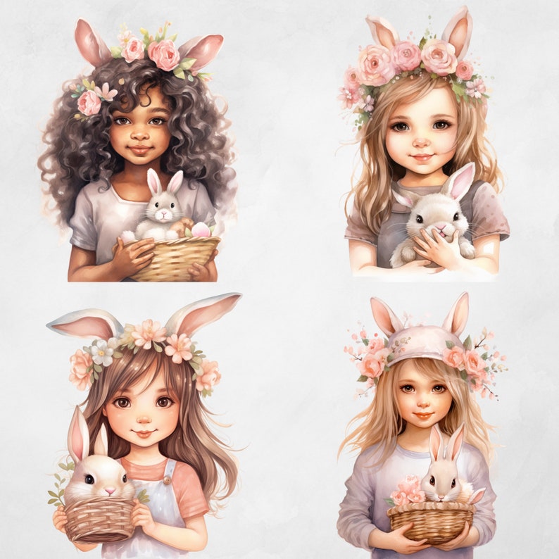 Easter Girls Clipart, Easter Clipart, Easter Clip Art, Easter Clipart ...