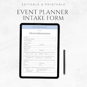Event Planner Intake Form Template Event Planning Form Wedding Event ...