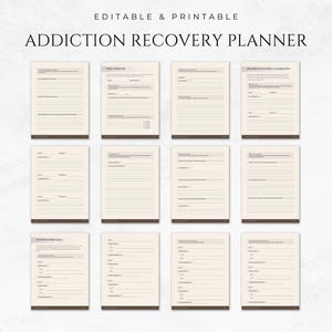 Addiction Recovery Planner Template Sobriety Journal Relapse Prevention ...