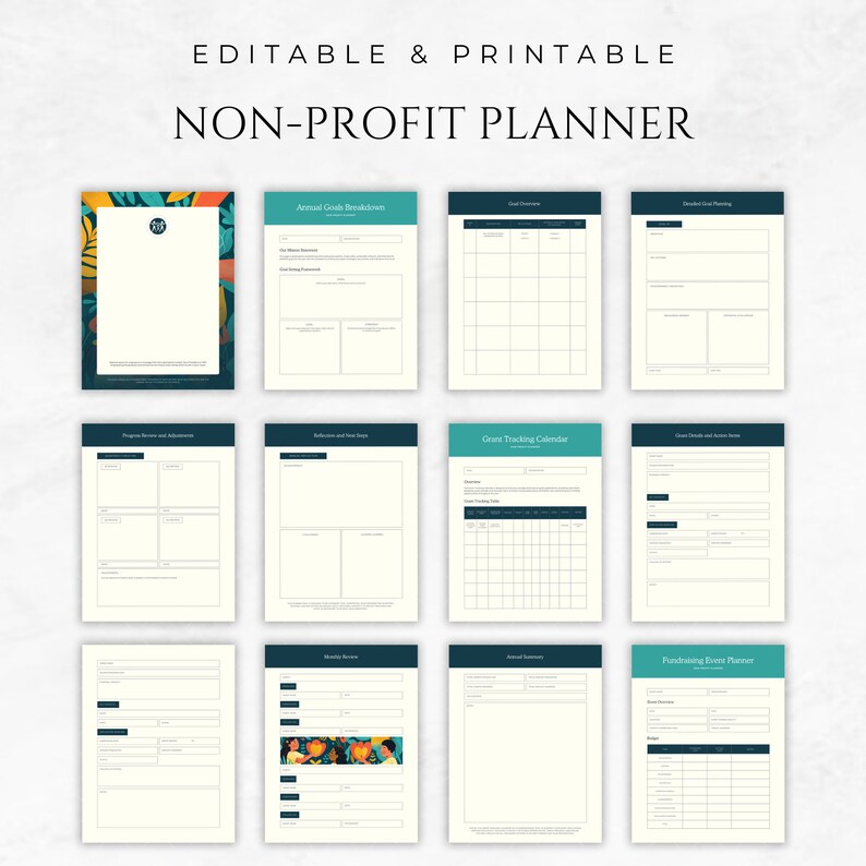 Non-profit Organization Planner Template Canva Nonprofit Template ...