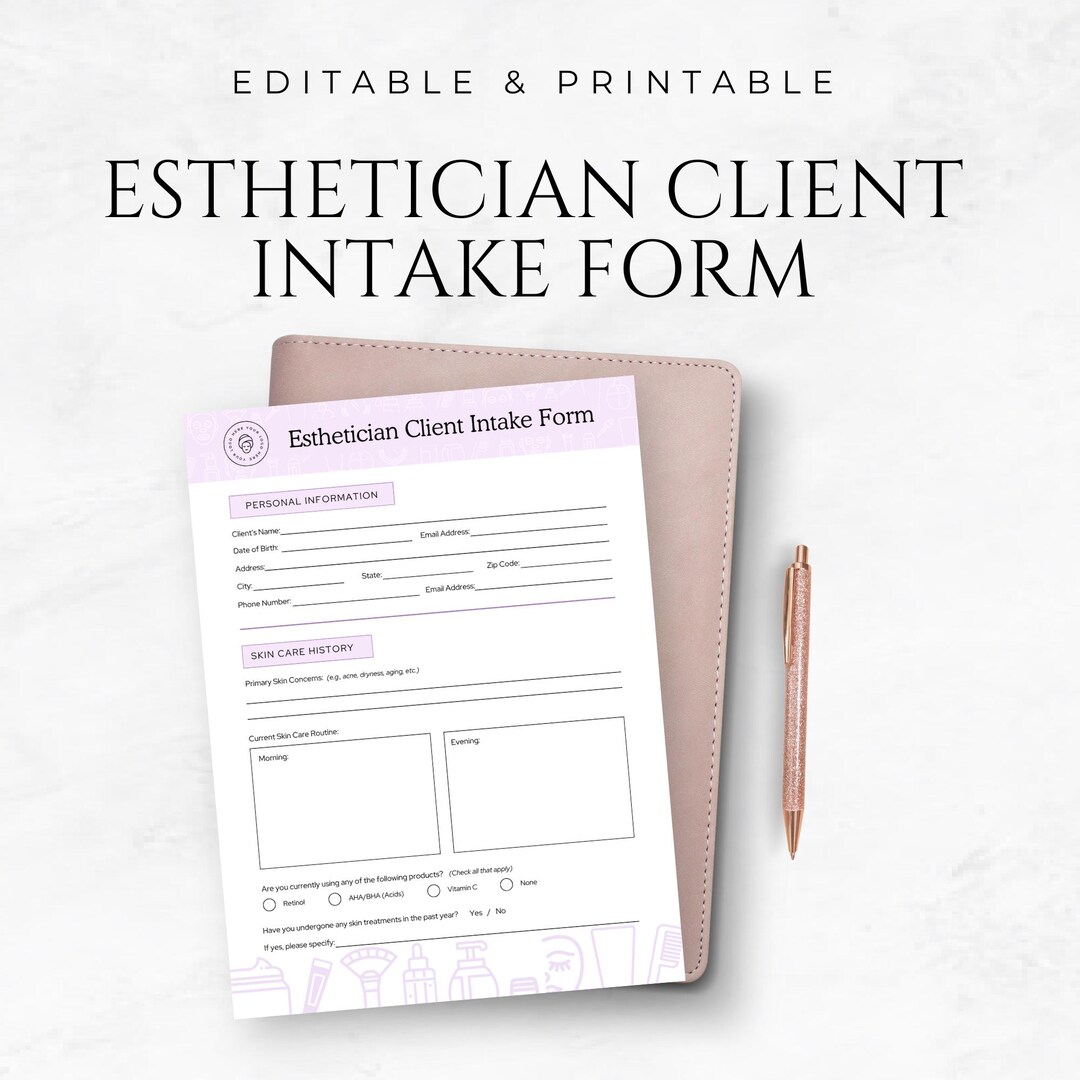 Esthetician Forms Estheticians Client Intake Form Esthetician Forms ...