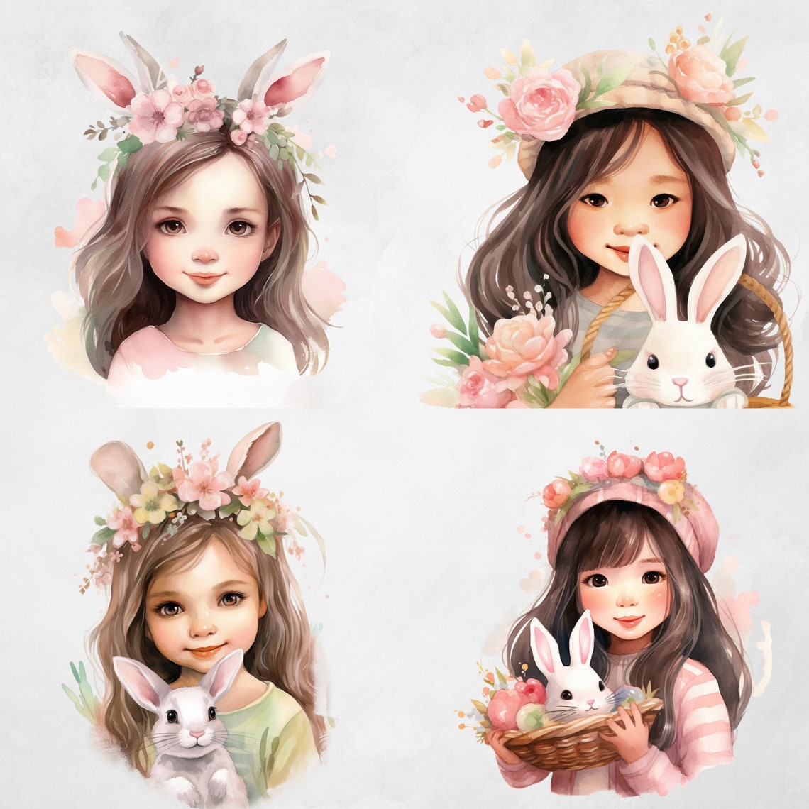 Easter Girls Clipart, Easter Clipart, Easter Clip Art, Easter Clipart ...