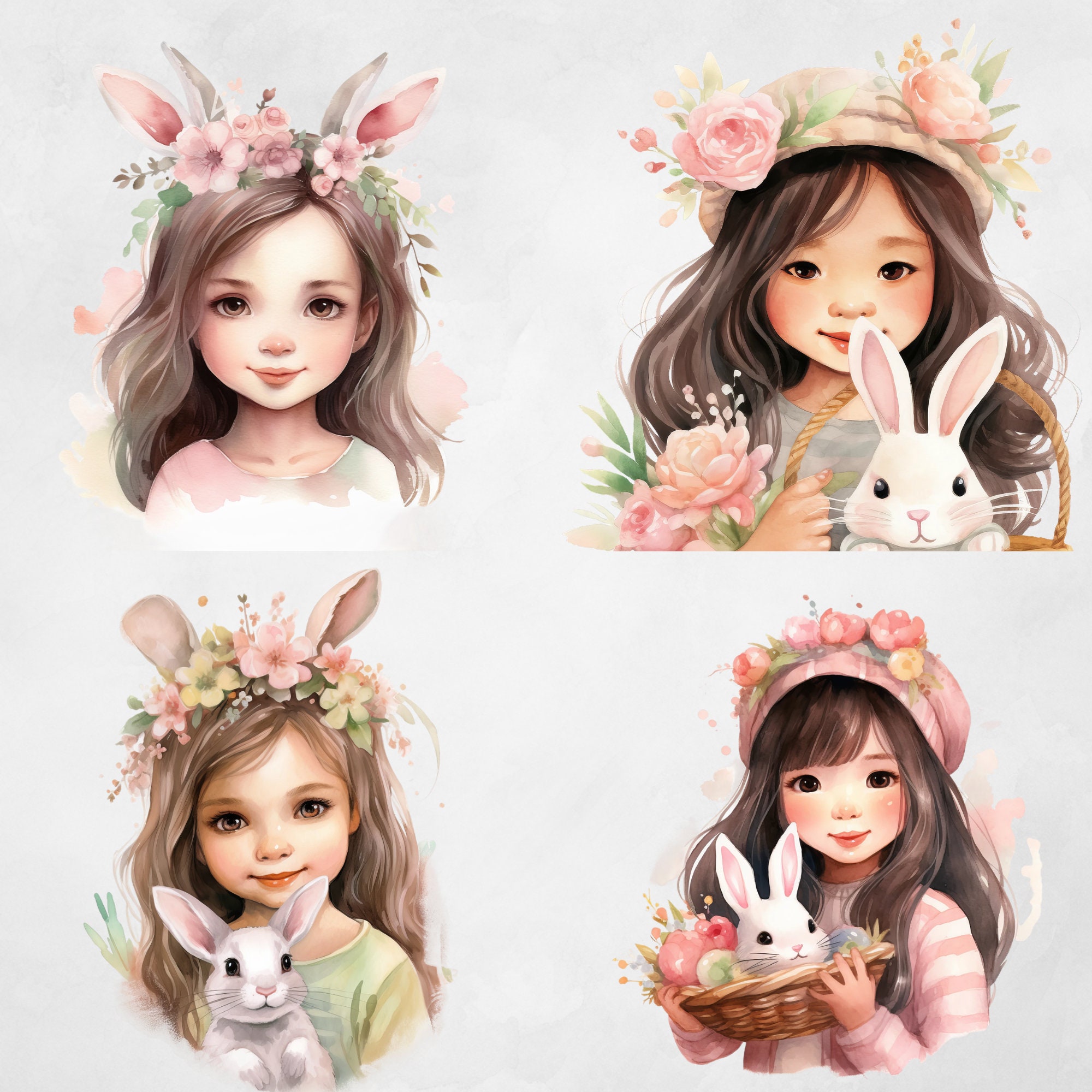 Easter Girls Clipart, Easter Clipart, Easter Clip Art, Easter Clipart ...