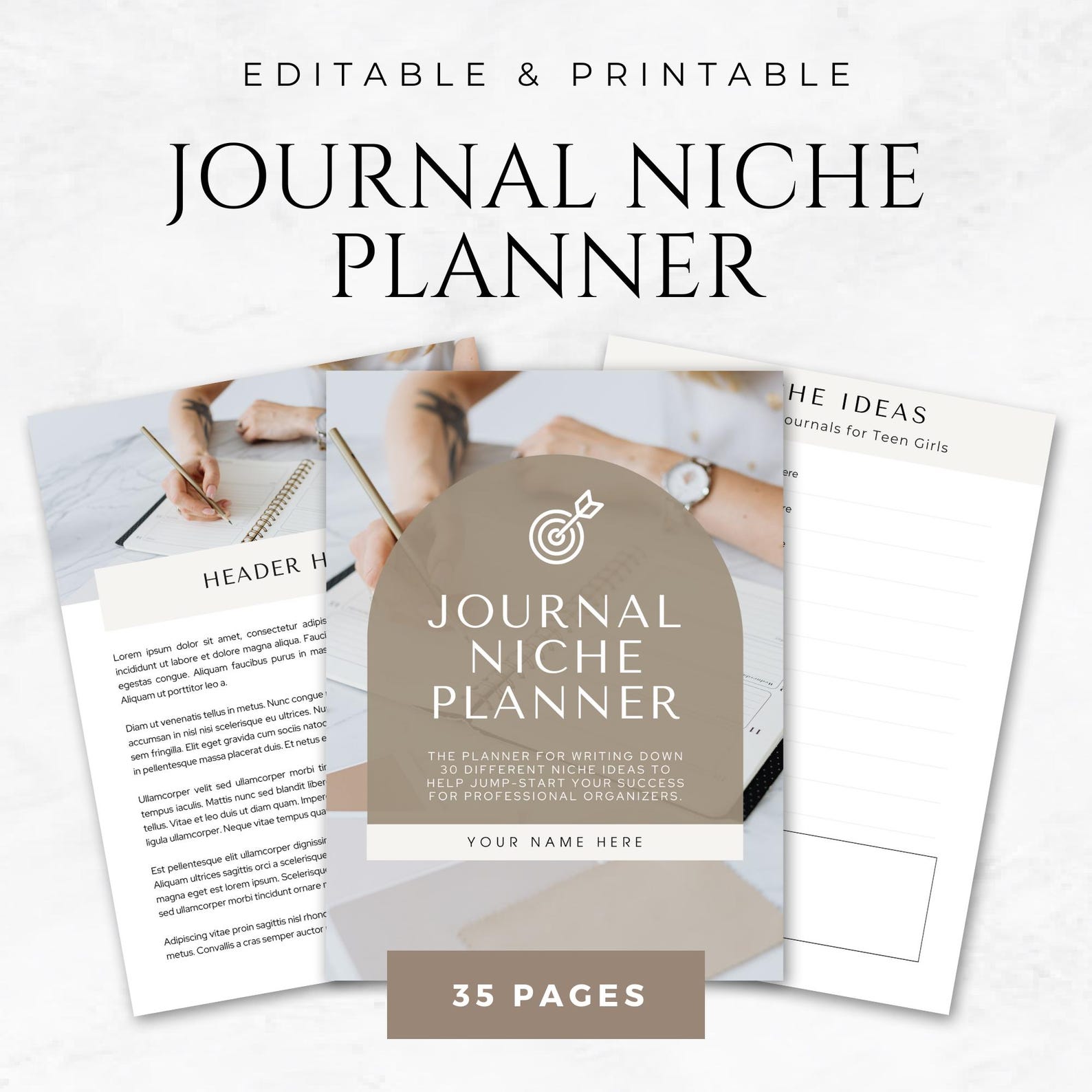 Journal Niche Planner Template Printable Niche Planner Worksheet ...