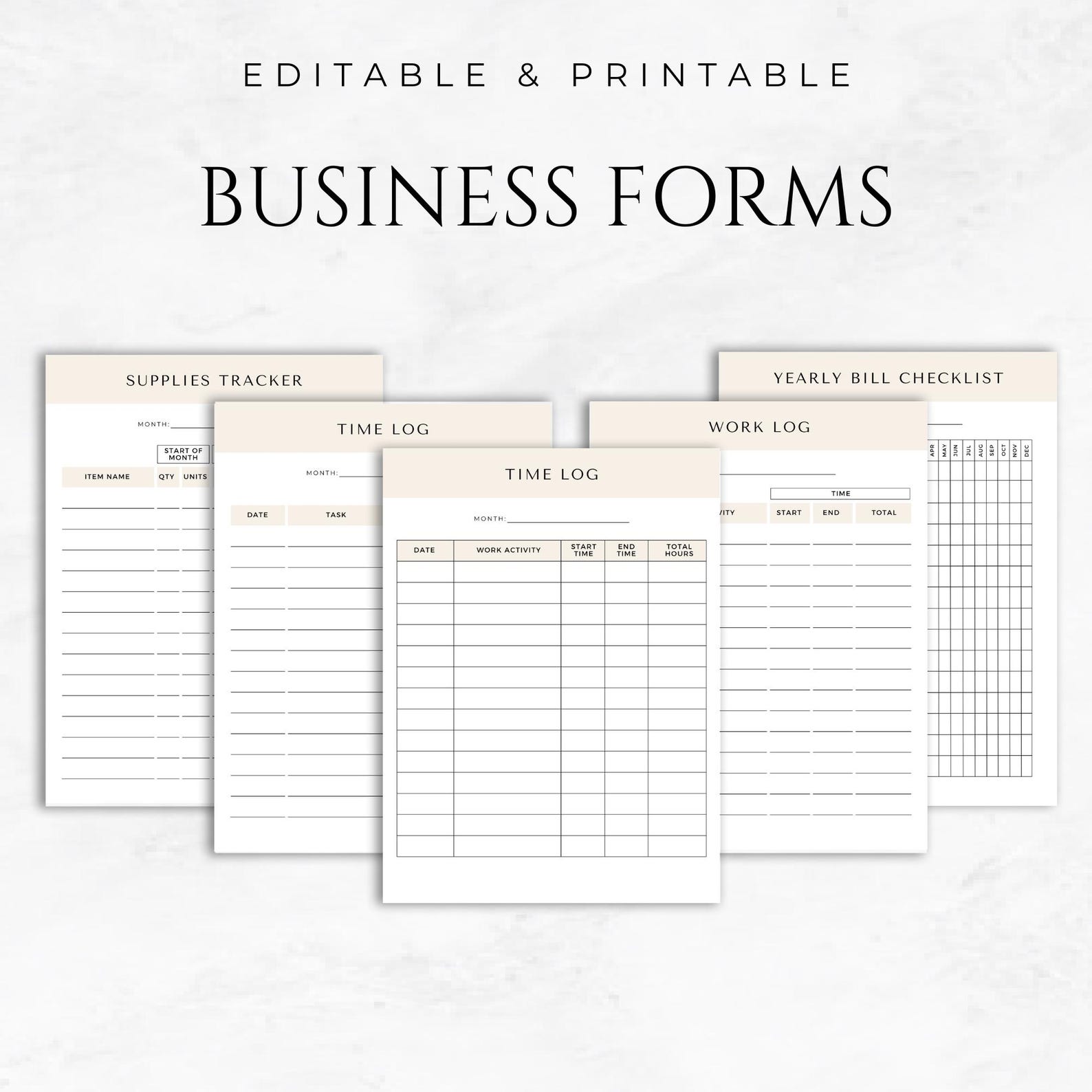 Business Forms Bundle Templates Printable Order Forms Password Tracker ...