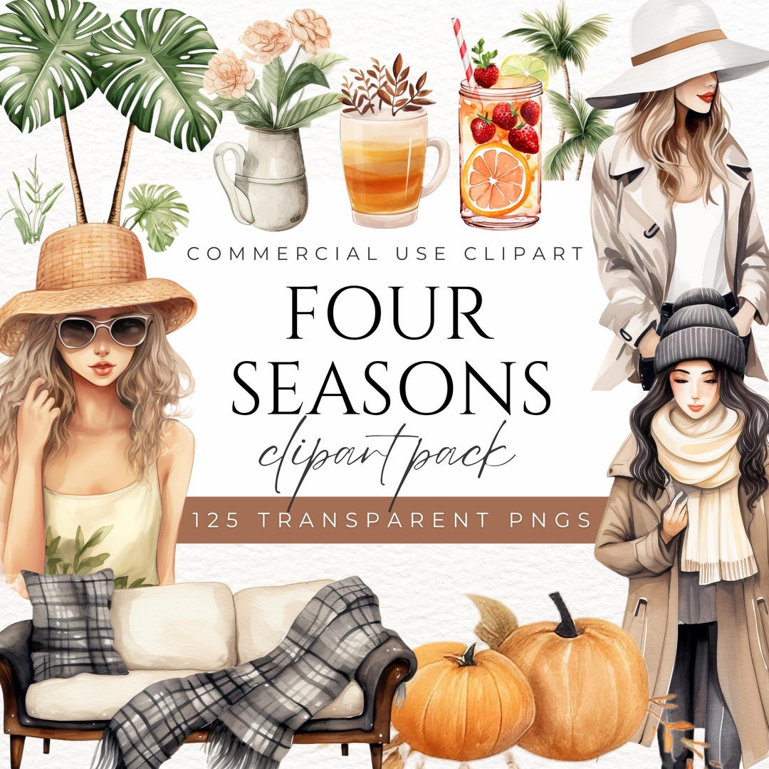 Four Seasons Clipart Summer Clipart Winter Clipart Autumn Clipart ...