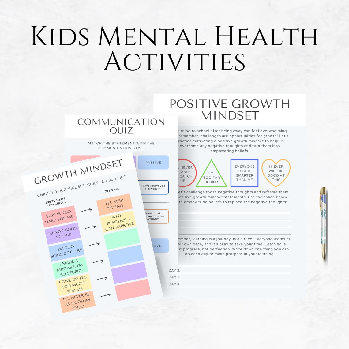 Mental Health Activities for Kids, Kids Activity Worksheets, Kids ...