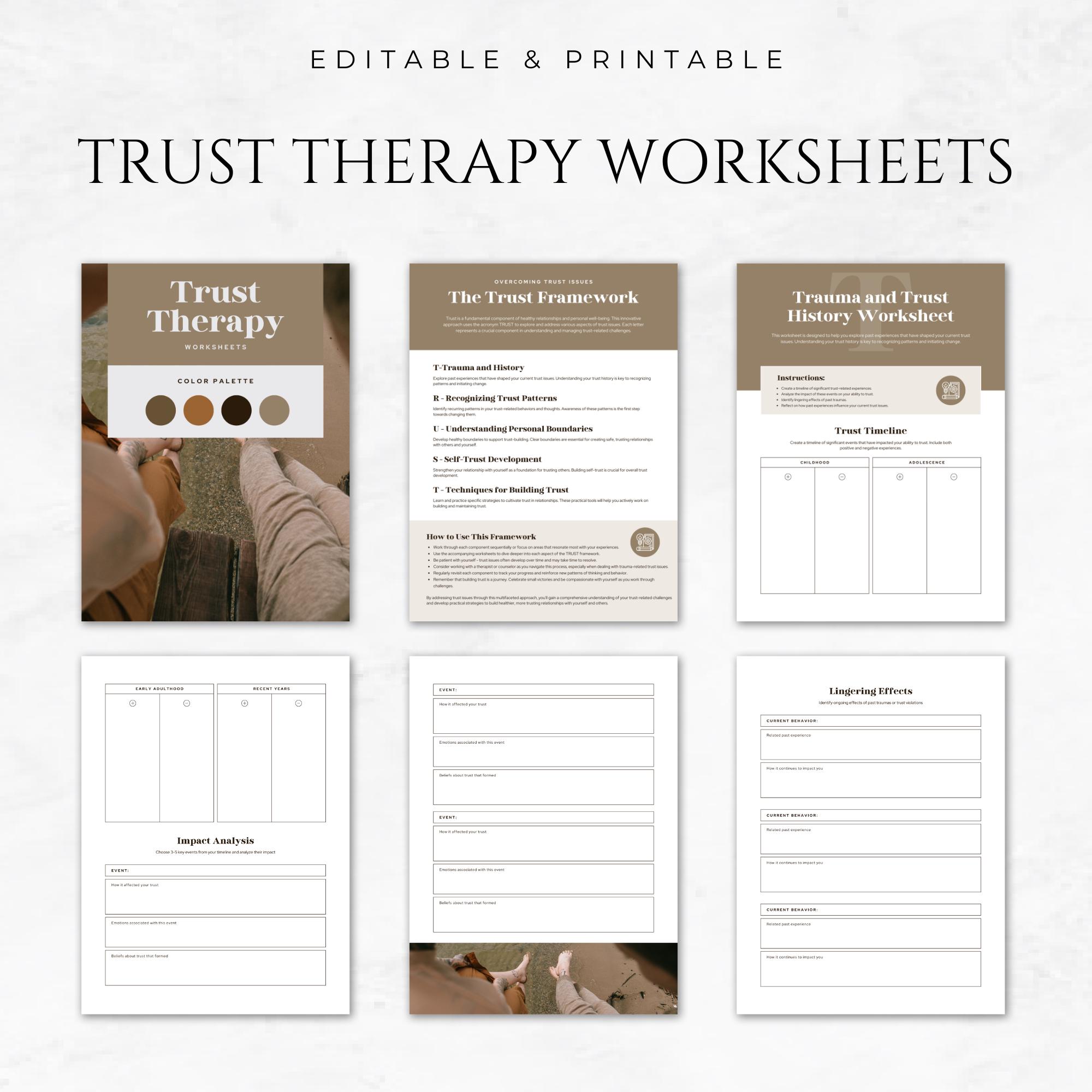 Trust Therapy Worksheets Template Printable Relationship Trust Building ...