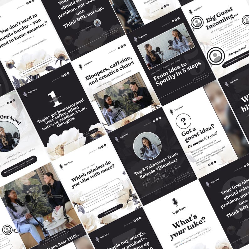 Podcast Instagram Templates Canva Editable Social Media Templates for ...