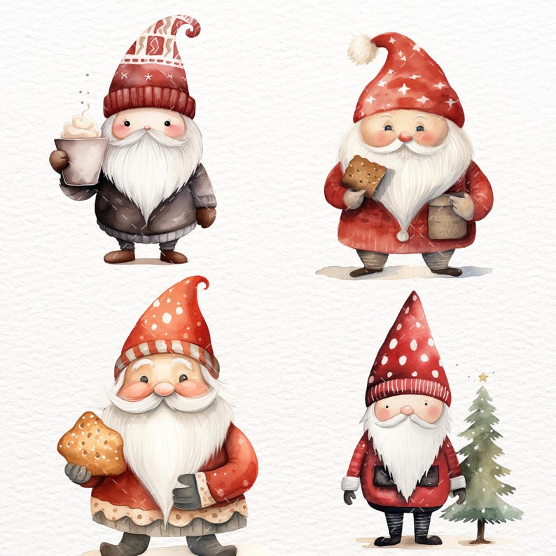 Swedish Tomte Clipart Danish Nisse Clipart Scandinavian Christmas Gnome ...
