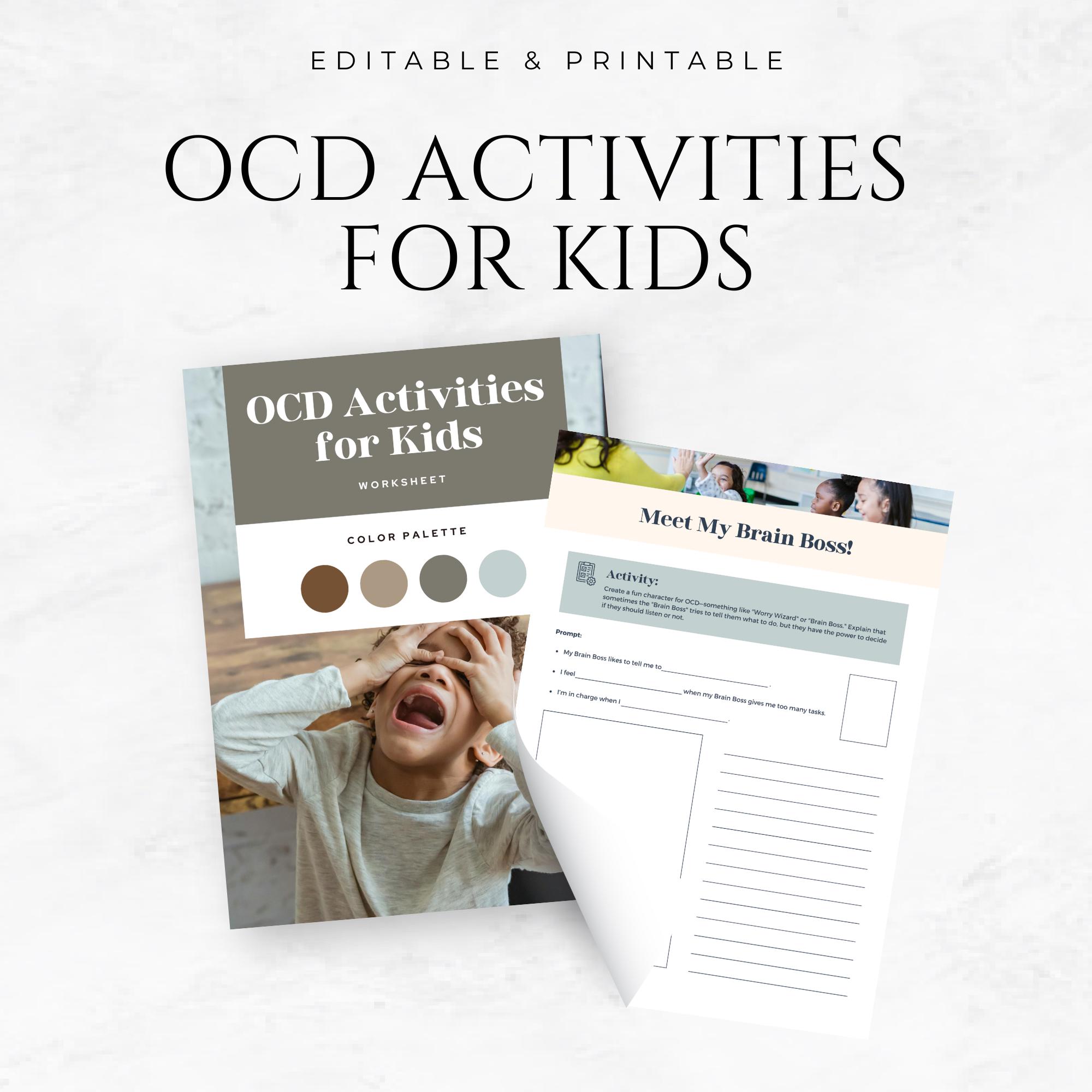 OCD Activities for Kids Template Printable Child Anxiety Management OCD ...