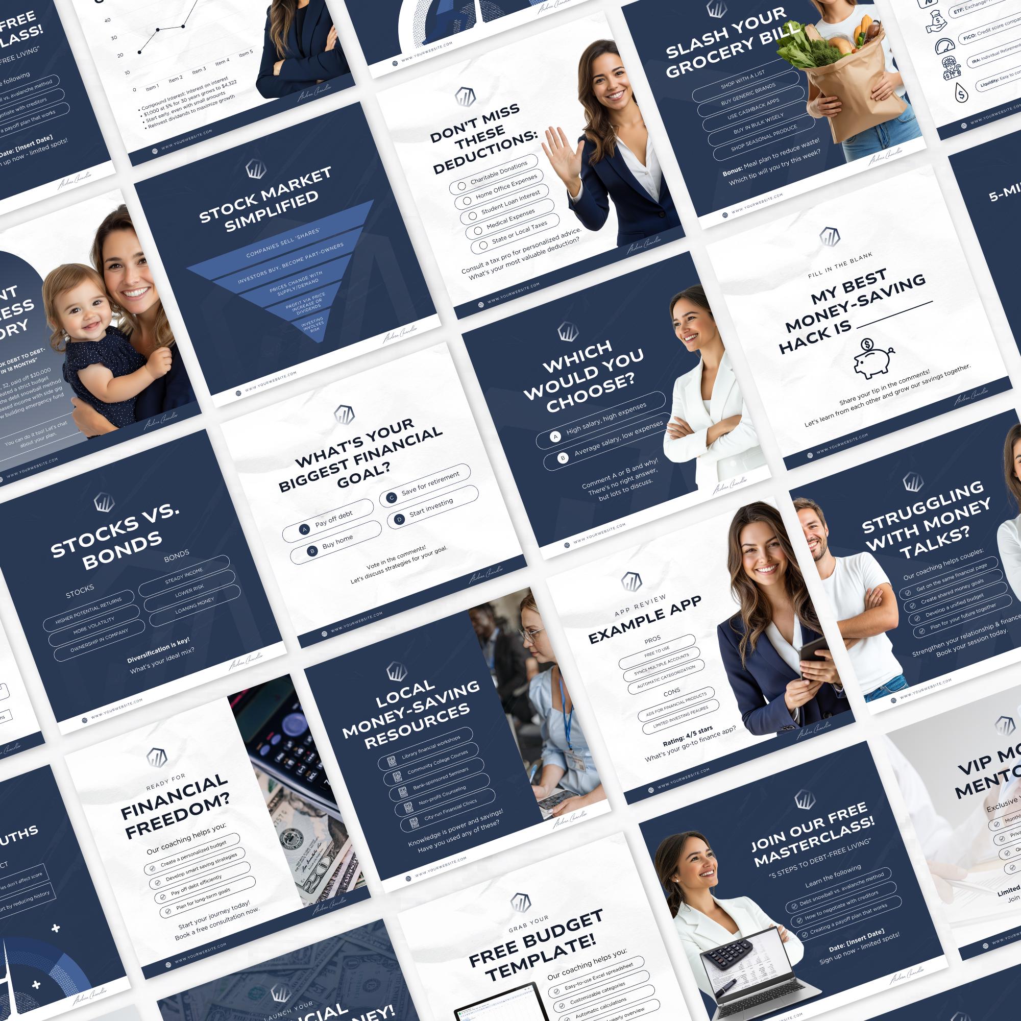 Financial Coach Social Media Posts Finance Coach Templates Finance ...