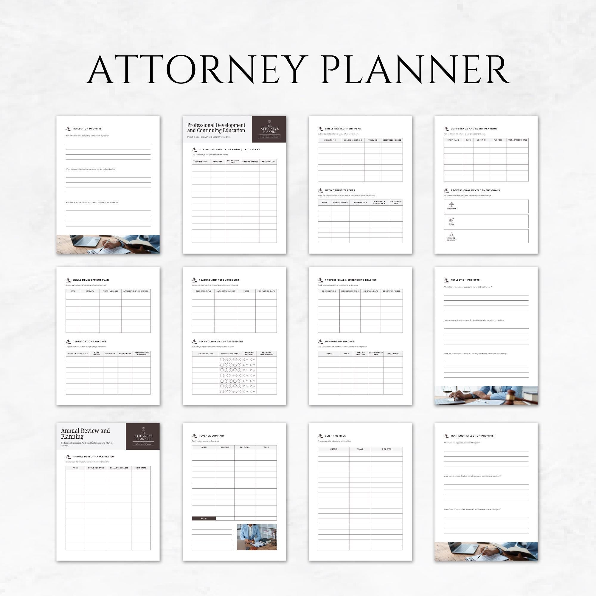 Attorney Planner Template Printable Lawyer Planner Law Office Planner ...