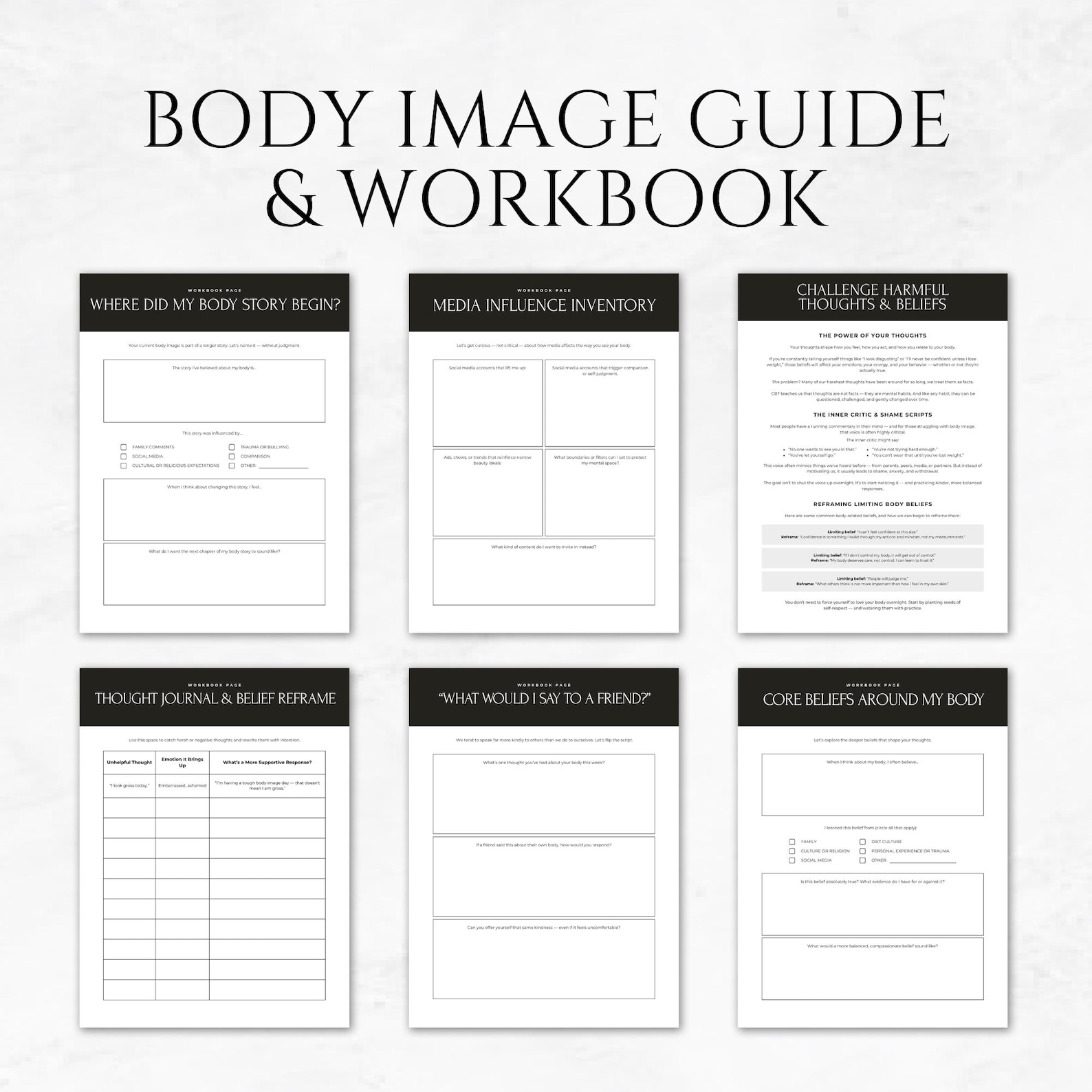 Body Image Workbook Canva Template: Self-love Guide for Women (PDF ...