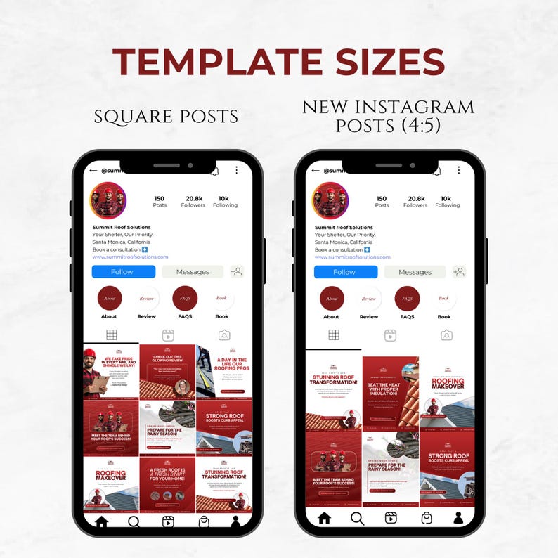 Roofing Business Social Media Posts Templates Roof Repair Marketing ...