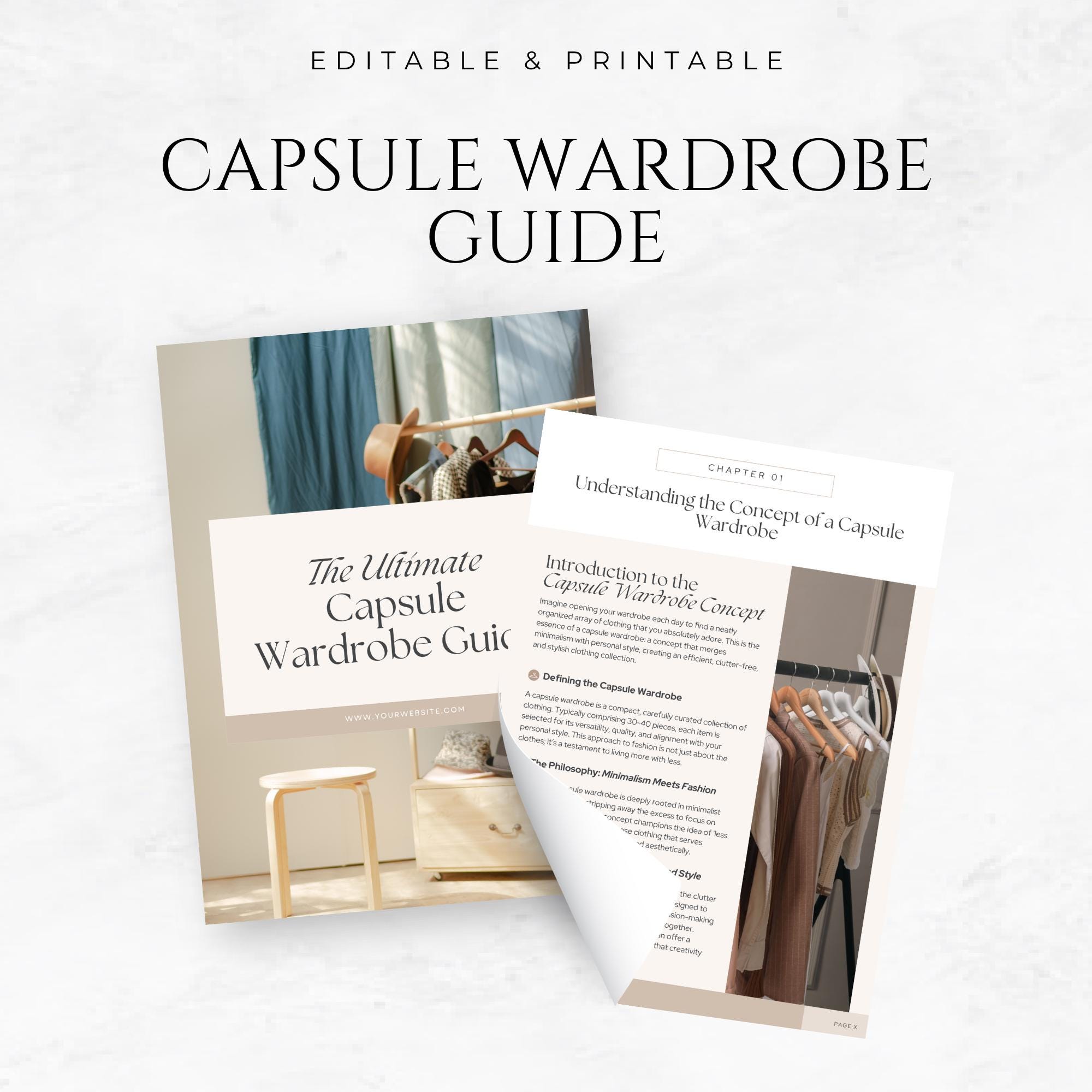 The Ultimate Capsule Wardrobe Guide Template Printable Minimalist ...