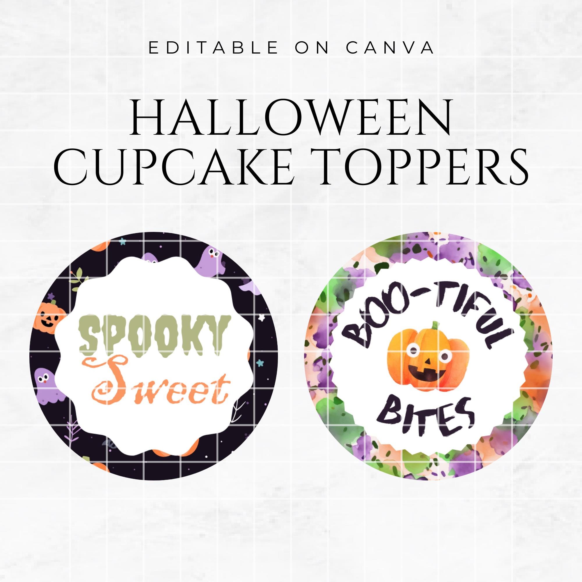 Halloween Cupcake Toppers Template Printable Halloween Food Toppers ...
