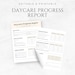 Daycare Progress Report Template Printable Preschool Progress Report ...