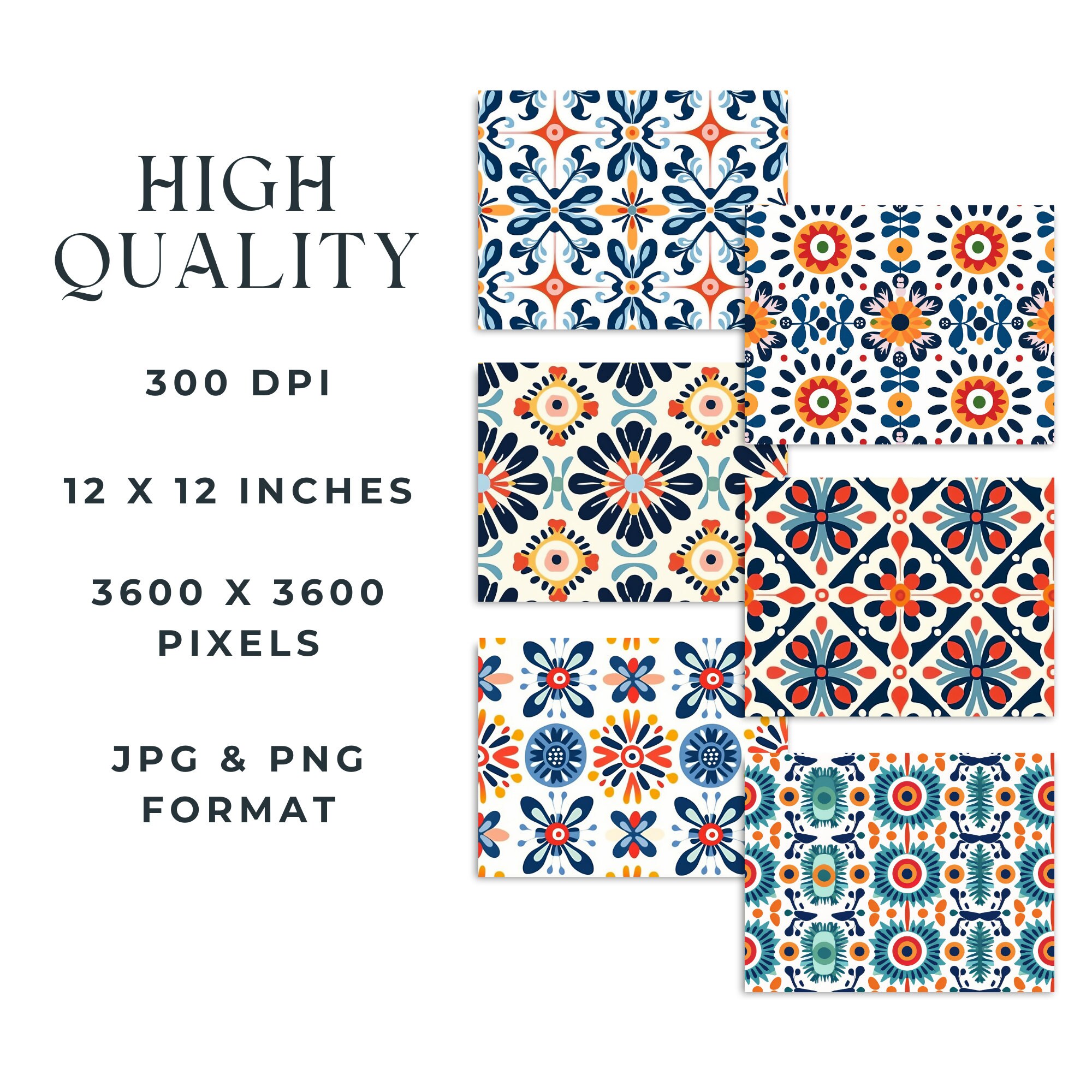 Seamless Scandinavian Patterns Digital Scandinavian Folk Art ...