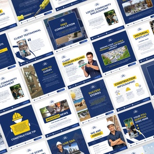 Construction Instagram Posts Templates Construction Social Media ...