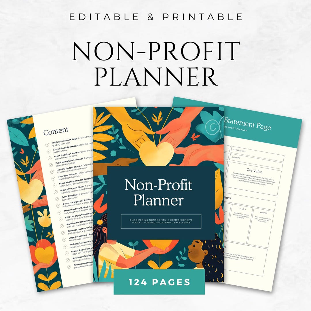 Non-profit Organization Planner Template Canva Nonprofit Template ...