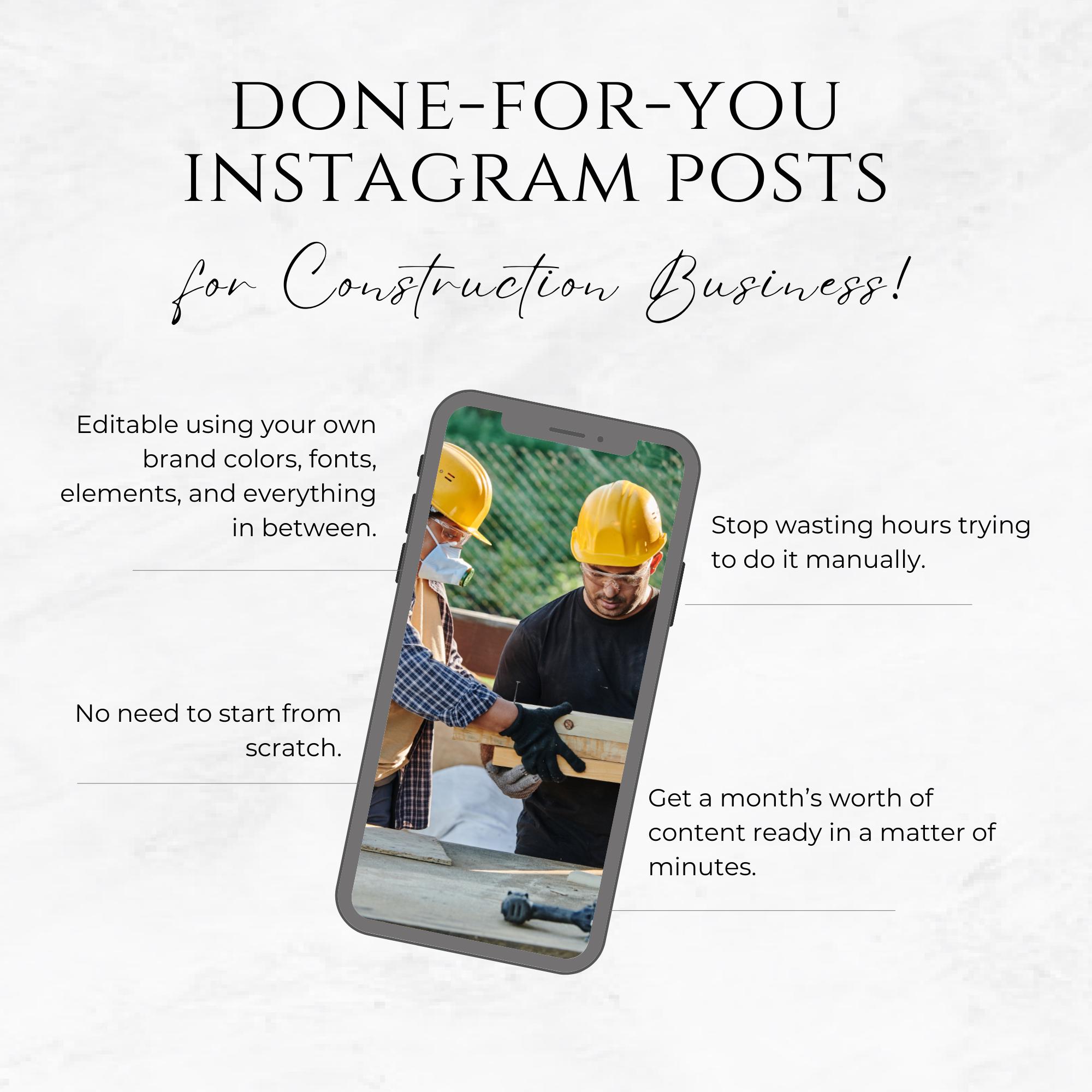 Construction Instagram Posts Templates Construction Social Media ...