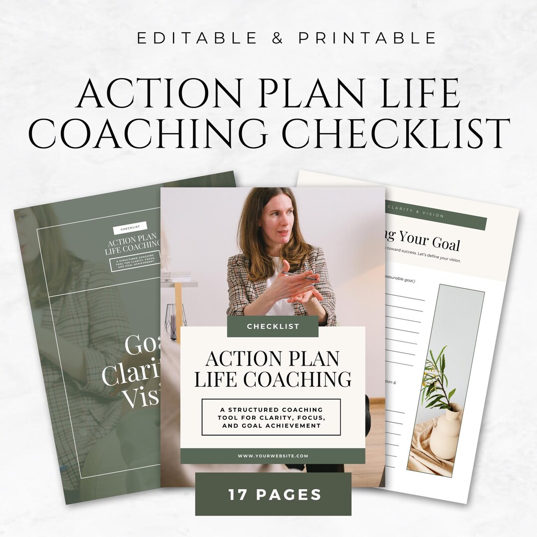 Action Plan Life Coaching Checklists Template Mindset Coaching Planner ...