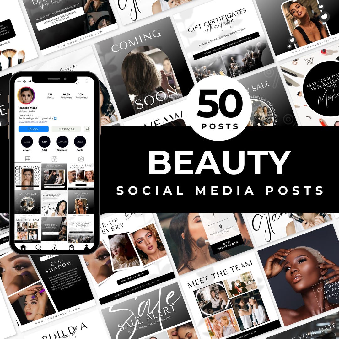 Beauty Salon Instagram Posts Templates Make up Artists Instagram ...