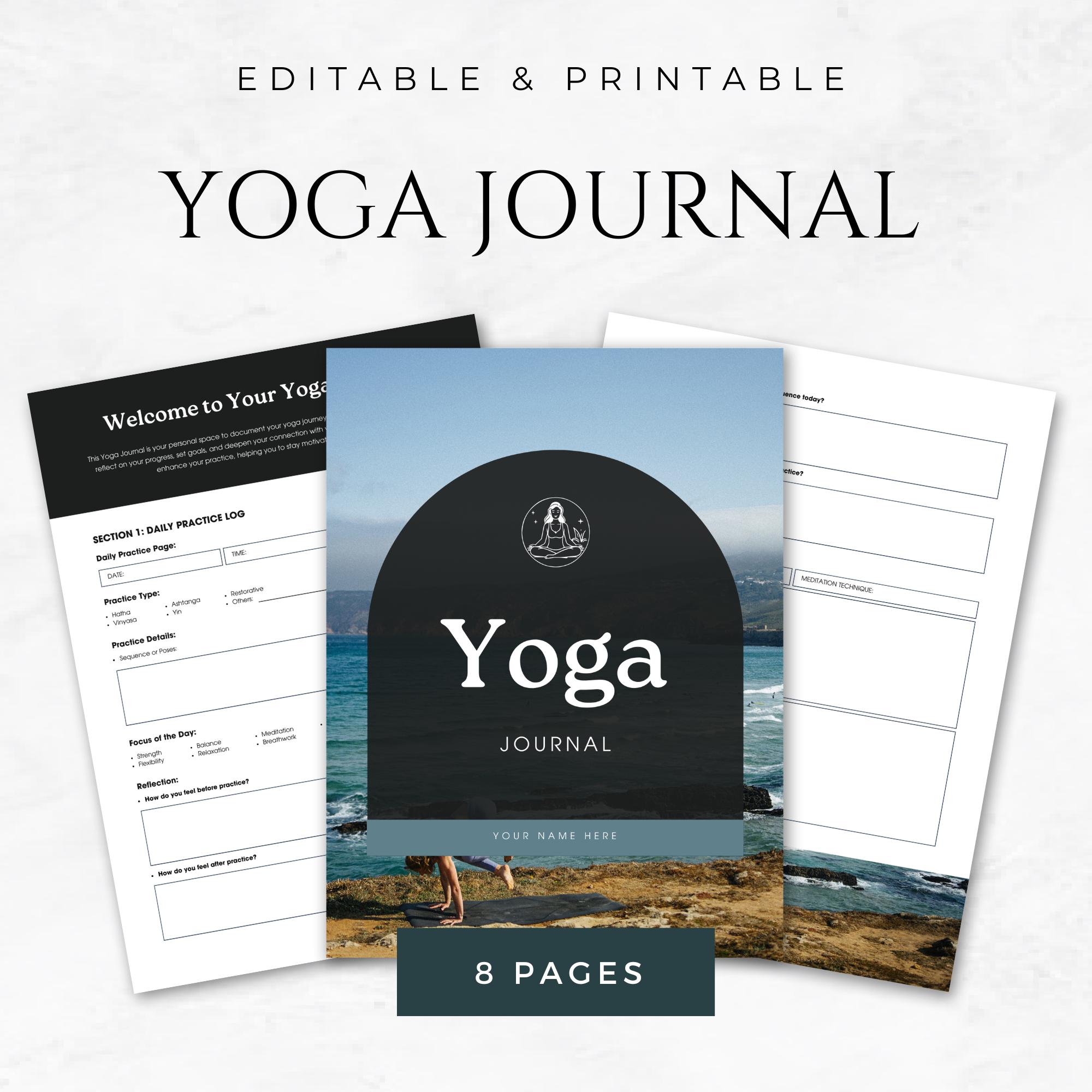 Yoga Journal Template Printable Yoga Planner Canva Yoga Practice Log ...