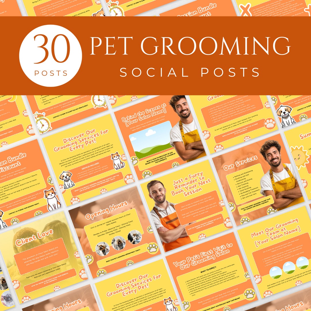 Pet Grooming Instagram Templates Pet Groomer Business Templates Pet ...