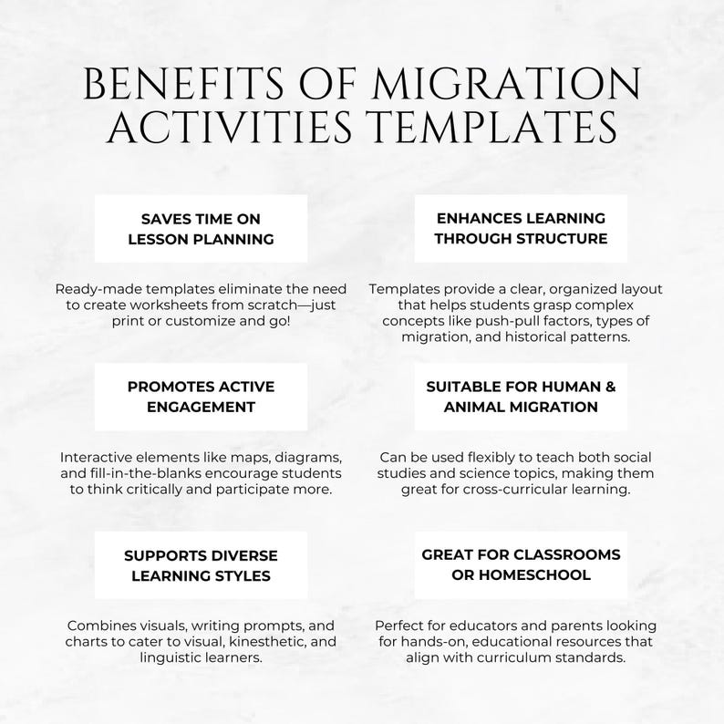 Migration Activities Templates Printable Migration Worksheet Animal ...