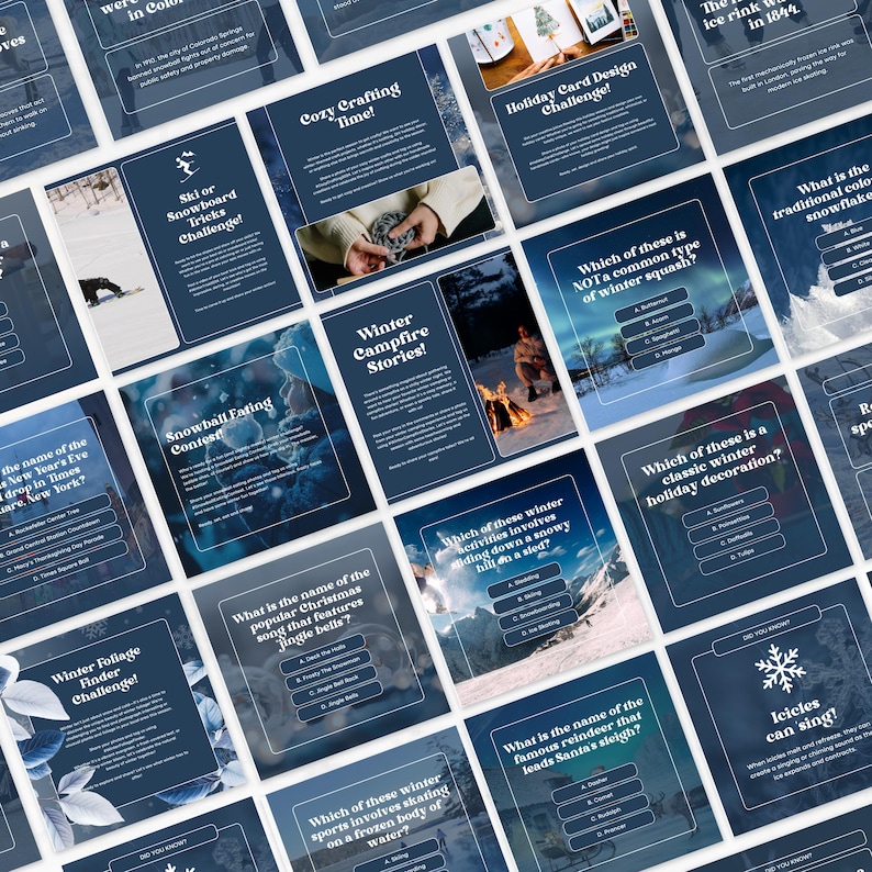 Winter Themed Engagement Posts Templates Winter Social Media Engagement ...