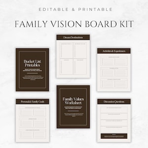 Family Vision Board Kit Template Printable Dream Manifestation Board ...