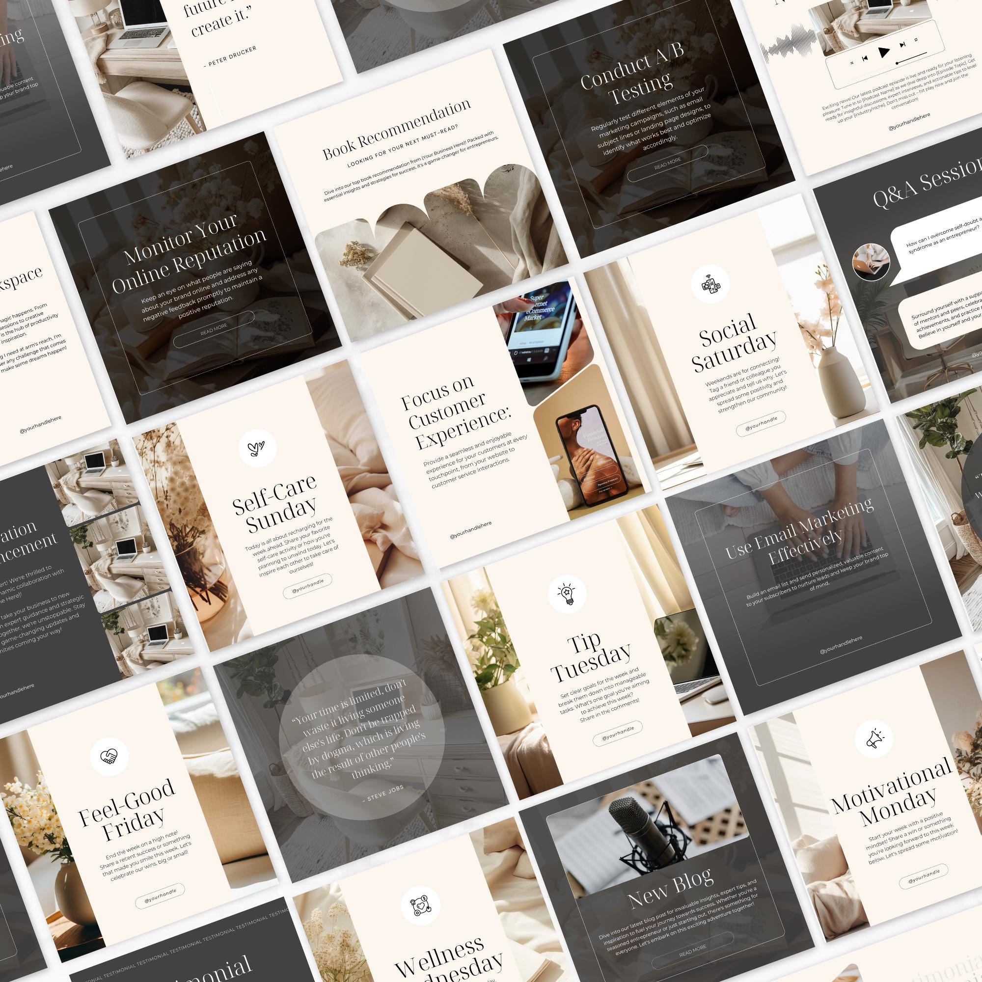 Faceless Instagram Posts Templates for Business Coaches Faceless ...