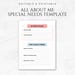 All About Me Special Needs Template Printable Special Needs Profile ...