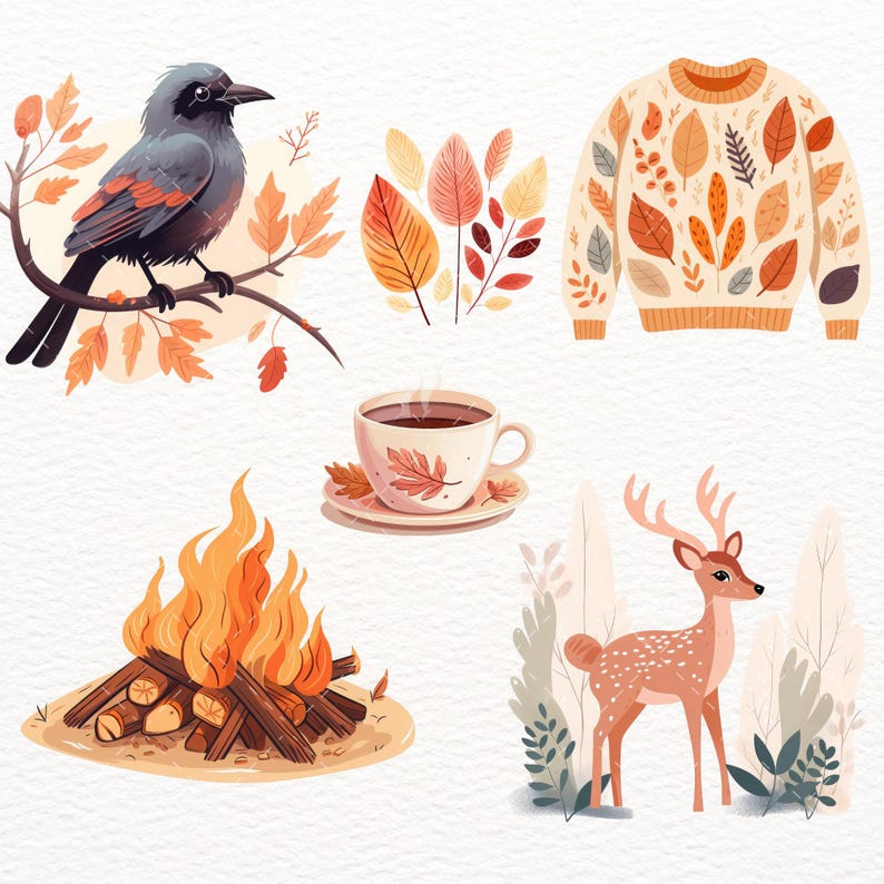 Autumn Clipart Fall Clipart Autumn Graphics Fall Illustrations Harvest ...
